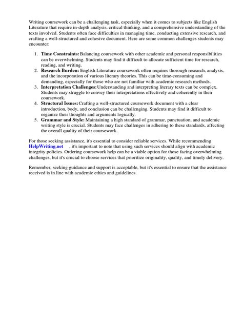 Aqa English Literature Coursework Examples Pdf Gce Advanced Level United Kingdom Facebook