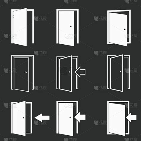 门的图标集。素材 花瓣网