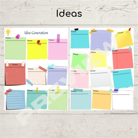 Structured Brainstorming Exercise Printable Instant Download Etsy