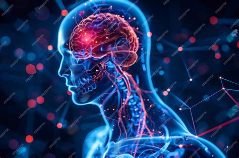 Hightech Neural Network Visualization Premium Ai Generated Image