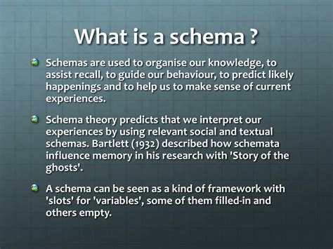 Schemas Memory