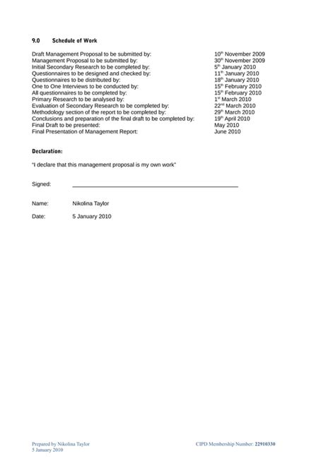 Cipd Management Report Proposal Final Doc Human Resources