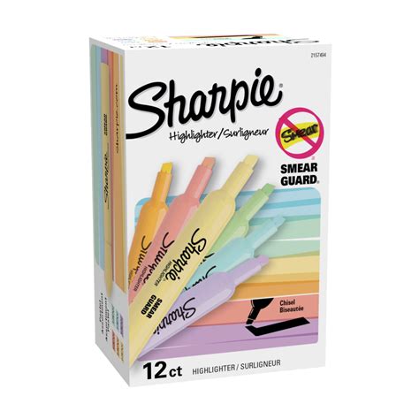 Sharpie Tank Highlighters Mild Pastel Colors Assorted Chisel Tip