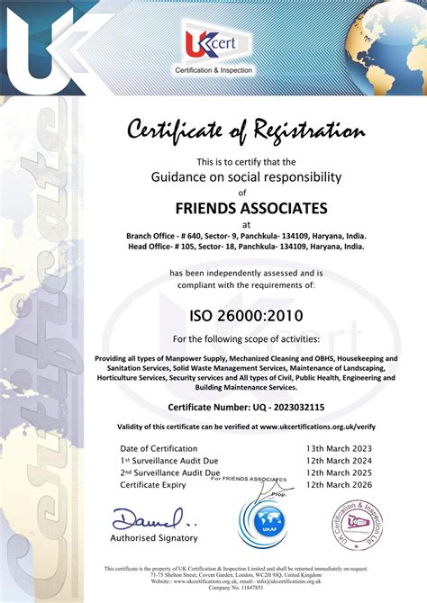Iso Certification Friends Associates
