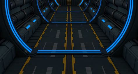 공상 과학 복도 3d 모델 24 C4d Obj Fbx 3ds Free3d