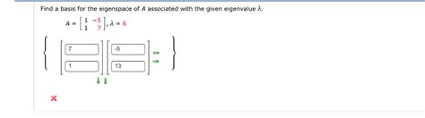 Solved Find A Basis For The Eigenspace Of A Associated With