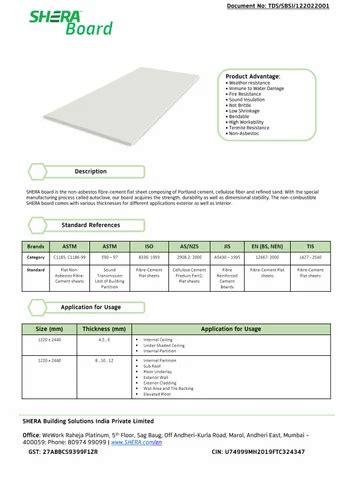 Fiber Cement Board Shera Fibre Cement Board 8x4feet Trader Wholesaler Distributor From