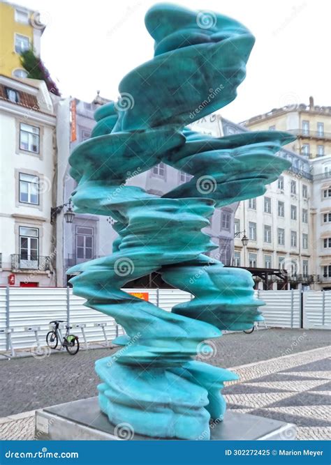 Blue Sculpture By Tony Cragg Named Runner In Lisbon Portugal Editorial Image Image Of