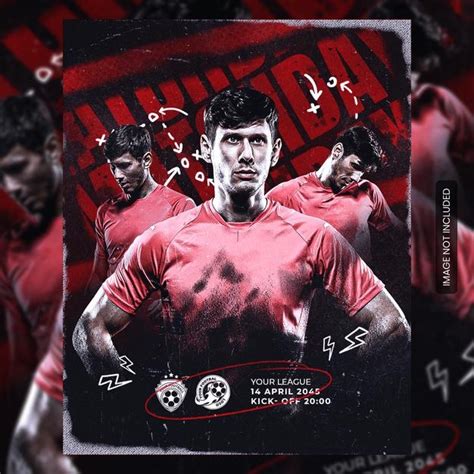 축구 전단지 또는 소셜 미디어 게시물 템플릿 프리미엄 Psd 파일