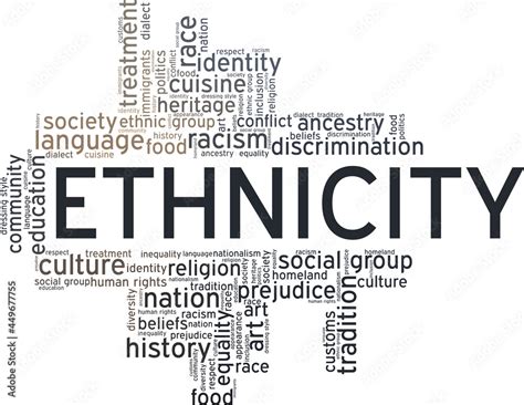 Ethnicity Vector Illustration Word Cloud Isolated On A White Background