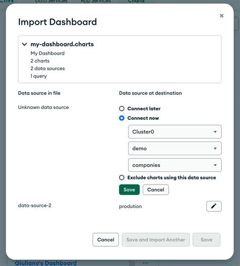 Import And Export A Dashboard Atlas Charts Mongodb Docs