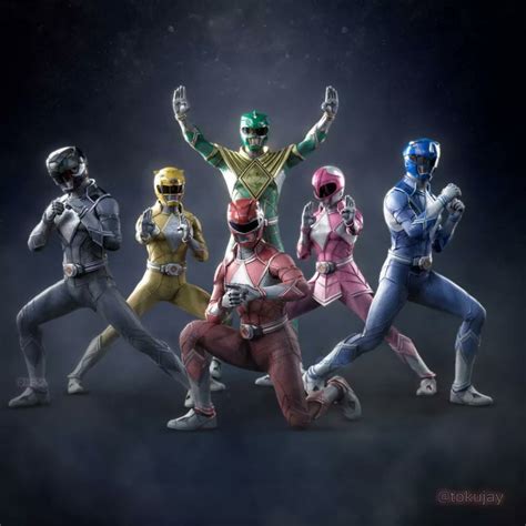 Green Ranger Red Ranger Pink Ranger Yellow Ranger Blue Ranger And 1 More Power Rangers And