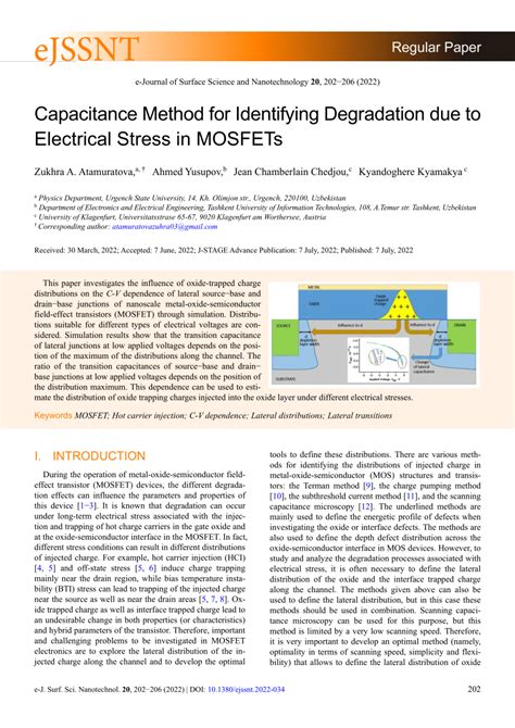 Pdf Capacitance Method For Identifying Degradation Due To Electrical Stress In Mosfets