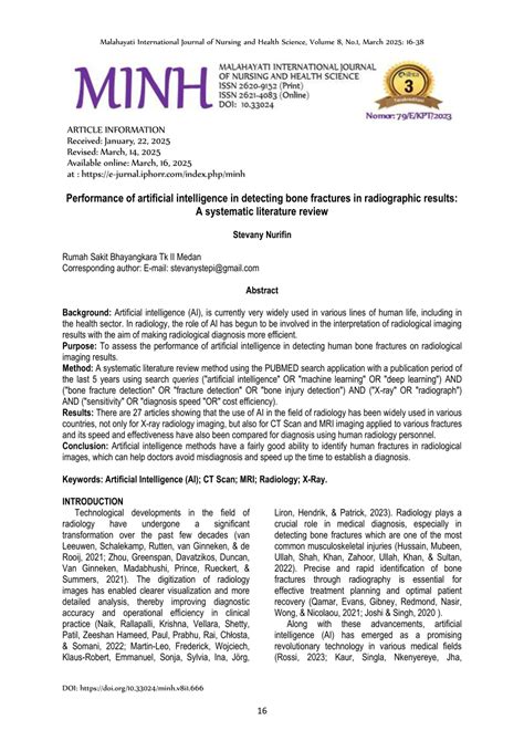pdf performance of artificial intelligence in detecting bone fractures in radiographic results