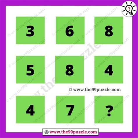 Math Logic Missing Number Puzzle With Answer The 99 Puzzle