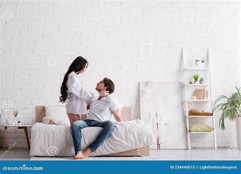 Sensual Woman In White Shirt Seducing Stock Image Image Of Closeness