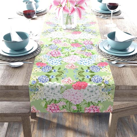 Hydrangea Table Runner Hydrangea Flower Aesthetic Table Hydrangea Home