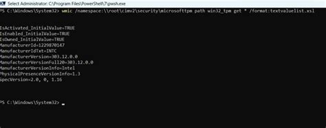 find the tpm version on a computer using powershell