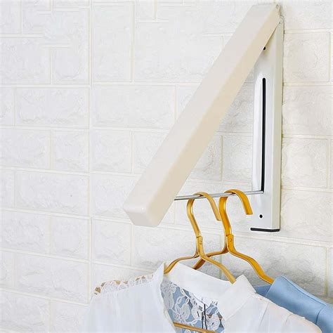Colgador De Ropa Plegable Perchero Retráctil Tendedero Montado En Pared