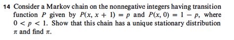 Solved 14 Consider A Markov Chain On The Nonnegative