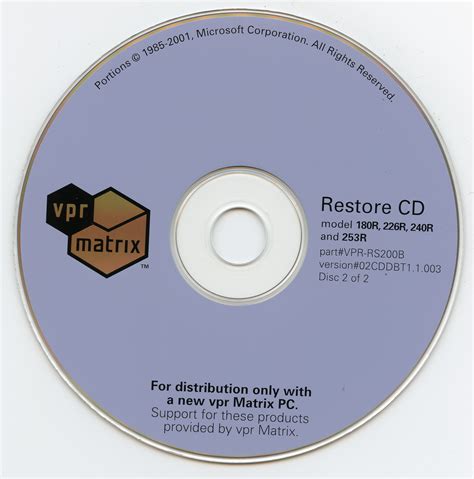 Vpr Matrix Restore Cd Vpr Rs200b Disc 2 2001 Free Download Borrow And Streaming