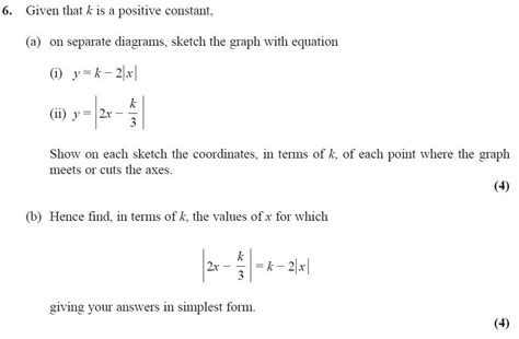 solved 6 given that k is a positive constant a on