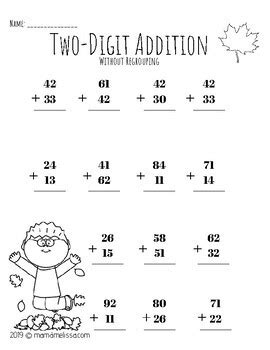 Fall Two Digit Addition And Subtraction Packet By Mama Melissa TPT