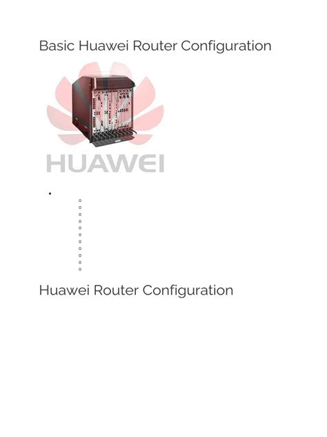 Basic Huawei Router Configuration Pdf Command Line Interface Data