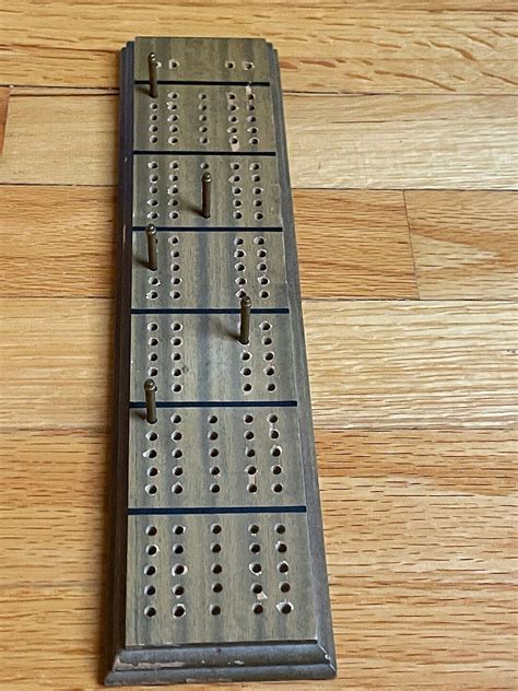 Vintage Drueke Cribbage Board With Box Unique Color Wood Five Original