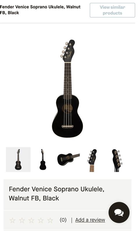 Fender Soprano Ukulele Matte Black With Chestnut Wood Hobbies