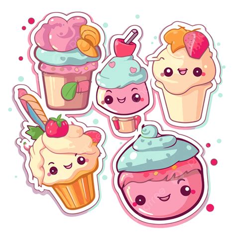 Five Different Kinds Of Cute Characters Vector Clipart Cute Clipart