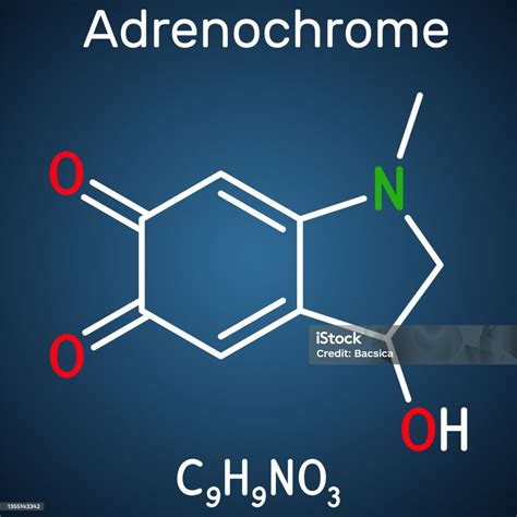 Ilustración De Adrenocromo Molécula De Adraxona Se Produce Por La