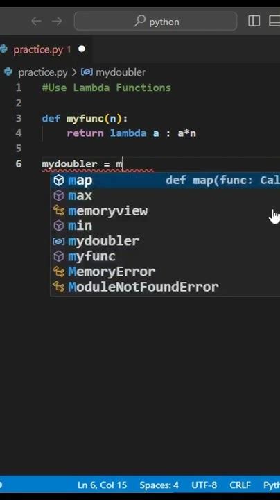 use a lambda functions python pythonprogramming coding pythoncoding programming code youtube