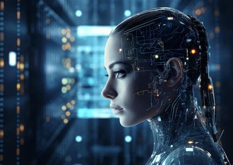 Premium Photo Human With Digital Circuitry Pattern Overlaying The Head And Body Artificial