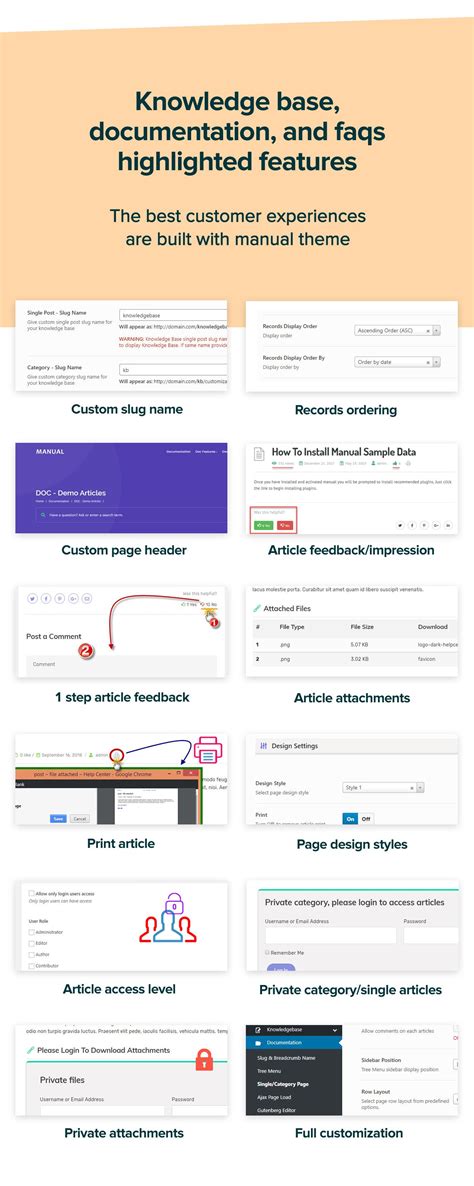 manual documentation knowledge base and education wordpress theme