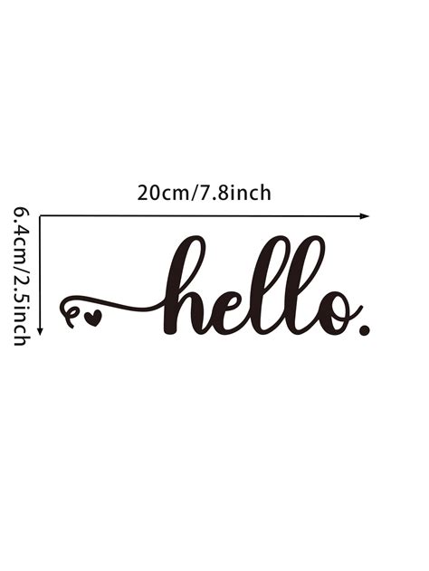 Cursive Hello Heart Vinyl Decal Hello Vinyl Sticker Hello Door