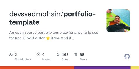github devsyedmohsin portfolio template an open source portfolio