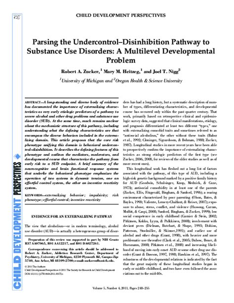 Pdf Evidence For An Externalizing Pathway