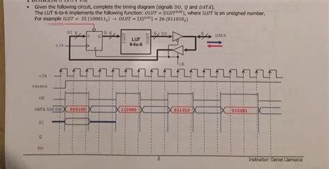 Solved Given The Following Circuit Complete The Timing