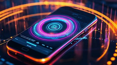 Smartphone Showing Futuristic Hologram For Cyber Security And Data