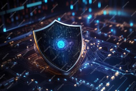 Premium Vector Hitech Shield Of Cyber Security Digital Data Network Protection Highspeed