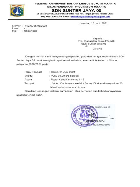 Undangan Rapat Kenaikan Kelas Sj05 Pdf