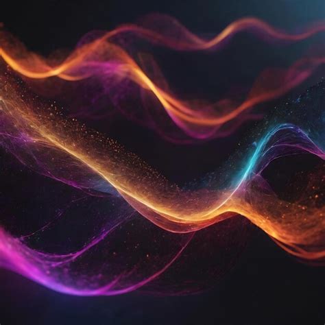 Premium Photo Abstract Technology Plexus Wave Particles On Dark Background