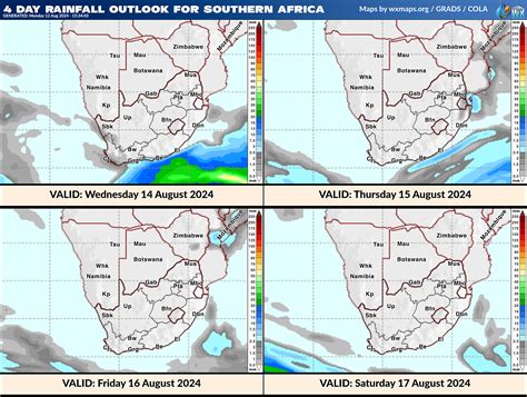Sa Weather Rainfall Forecast Data Reenval Voorspelling Suid Afrika Maps