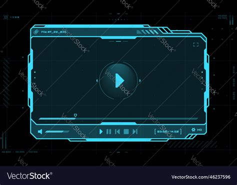 Hud Video Player Screen Interface And Ui Frame Vector Image