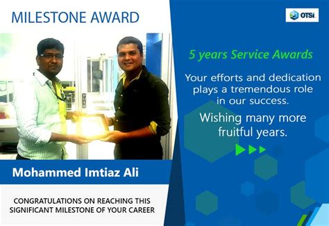 Congratulations Mohammed Imtiaz Ali Serviceawards Otsi