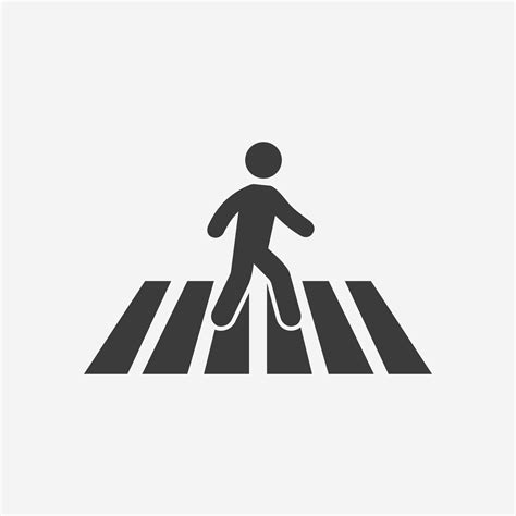 Crosswalk Pedestrian Human Walk Icon Vector Isolated Symbol Sign