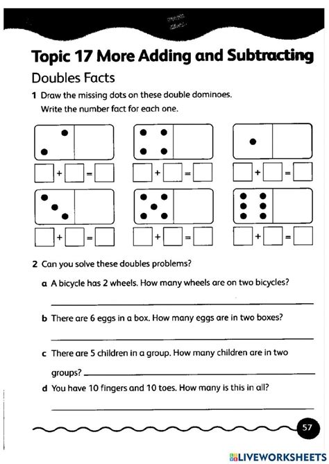 Double Facts Online Activity Worksheets Library