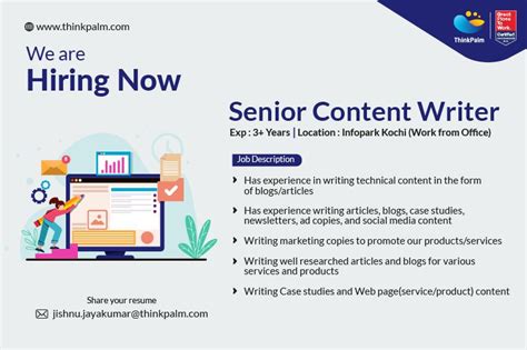 Jishnu Jayakumar On Linkedin Hiring Contentwriter Contentcreator Contentwriting Seojobs