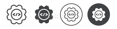 Software Development Icon Vector Logo Outline Stock Vector Illustration Of Outline Code